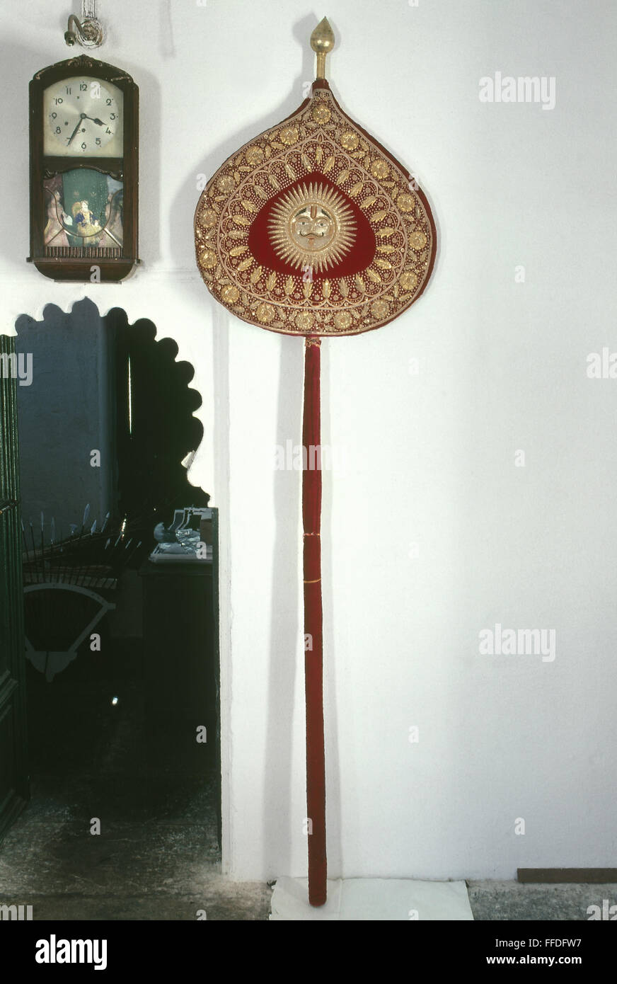 INDIAN FAN. /nEmbroidered fan for Indian nobility Stock Photo - Alamy