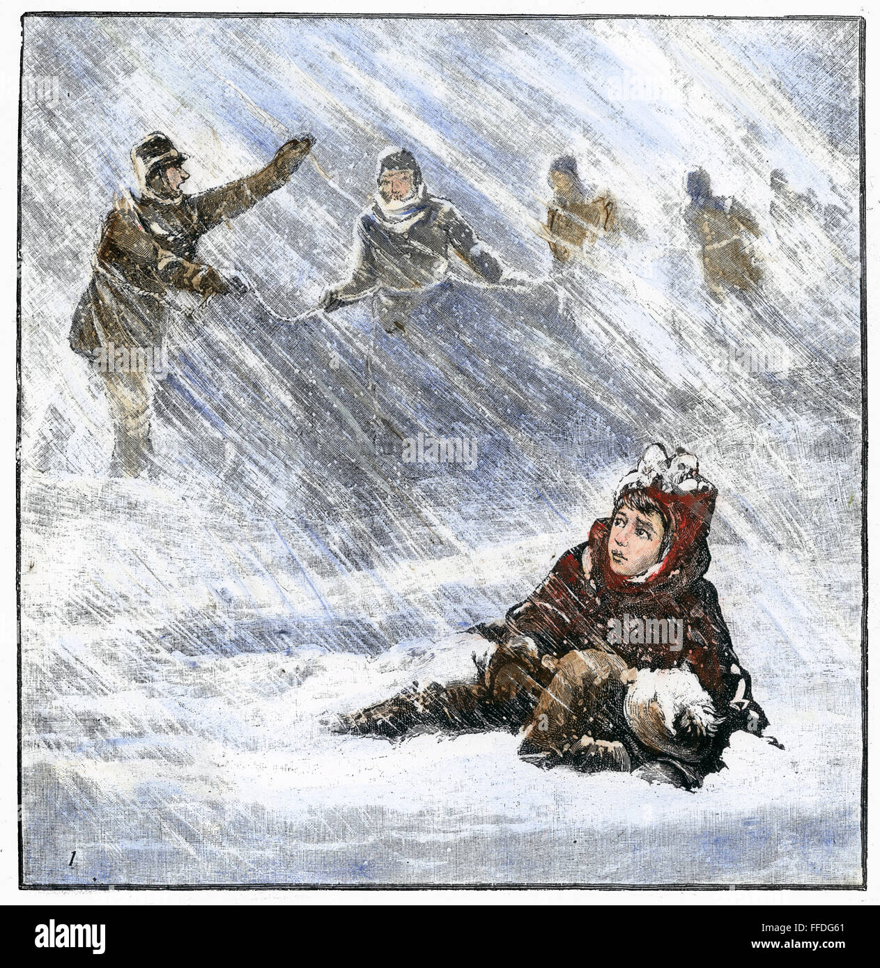DAKOTA BLIZZARD, 1888. /nA rescue party at Huron (present-day South ...