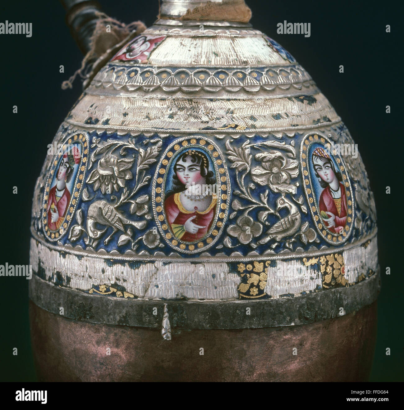 INDIAN WATER PIPE. /nPainted metal water pipe from India Stock Photo ...