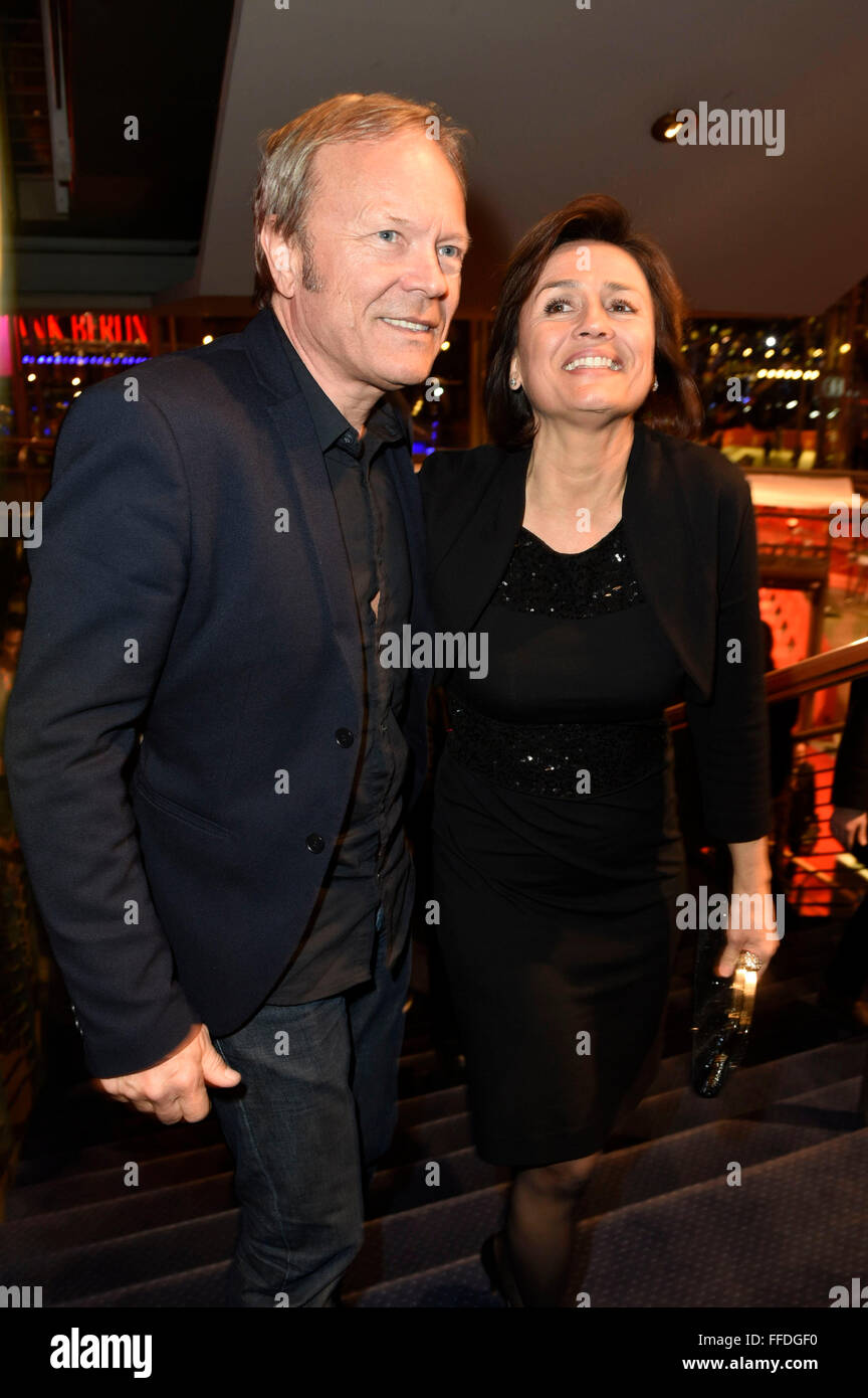 Berlin, Germany. 11th Feb, 2016. Jan Kerhart and Sandra Maischberger ... Berlin, Germany. 11th Feb, 2016. Jan Kerhart and Sandra Maischberger ...
