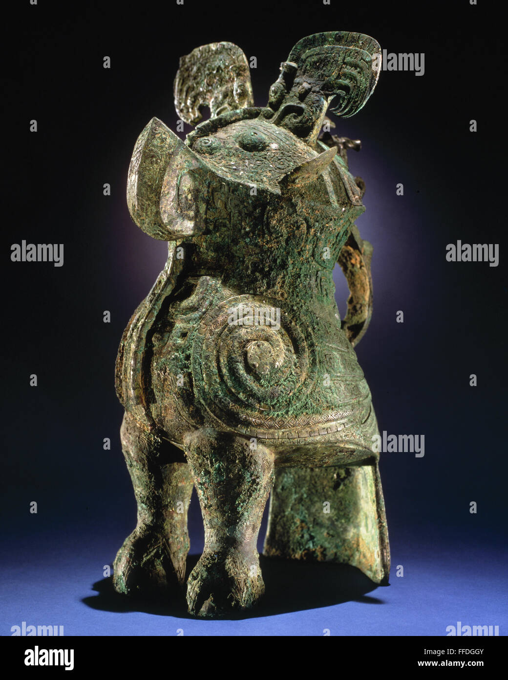 CHINA: BRONZE VESSEL. /nBronze 'zun' vessel in the shape of a bird ...