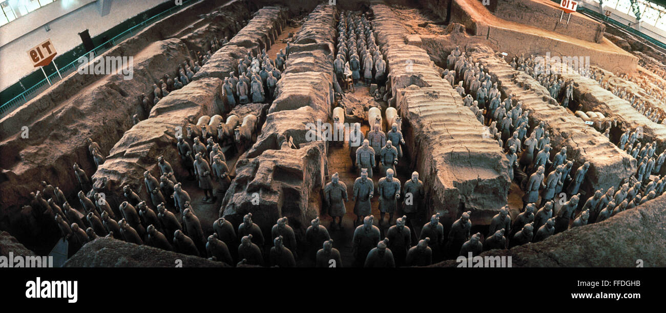 CHINA: TERRACOTTA ARMY. /nTomb of Emperor Qin Shi Huang, containing ...