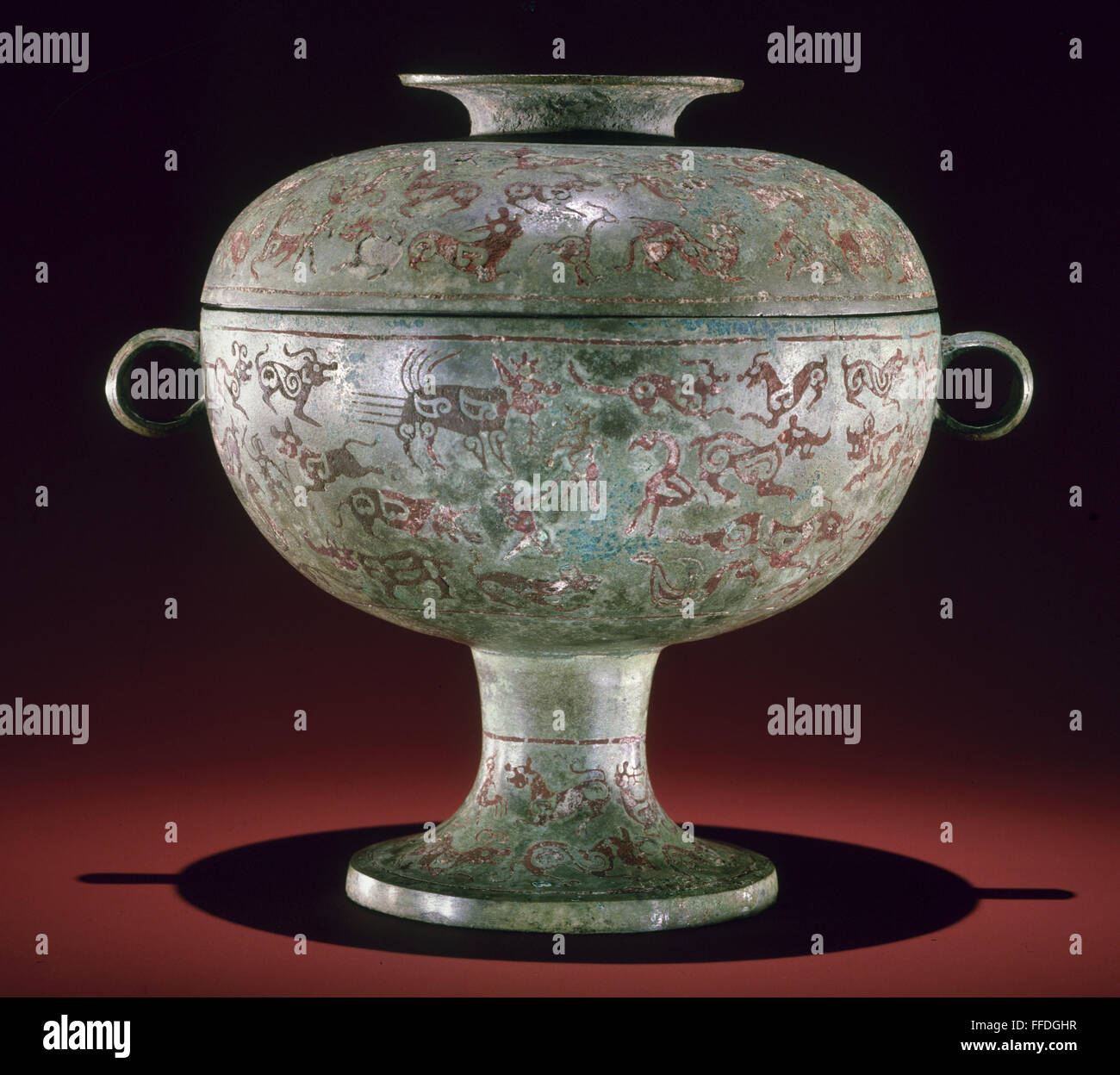 CHINA: BRONZE VESSEL. /nBronze 'dou' vessel, Eastern Zhou, late 6th-5th ...