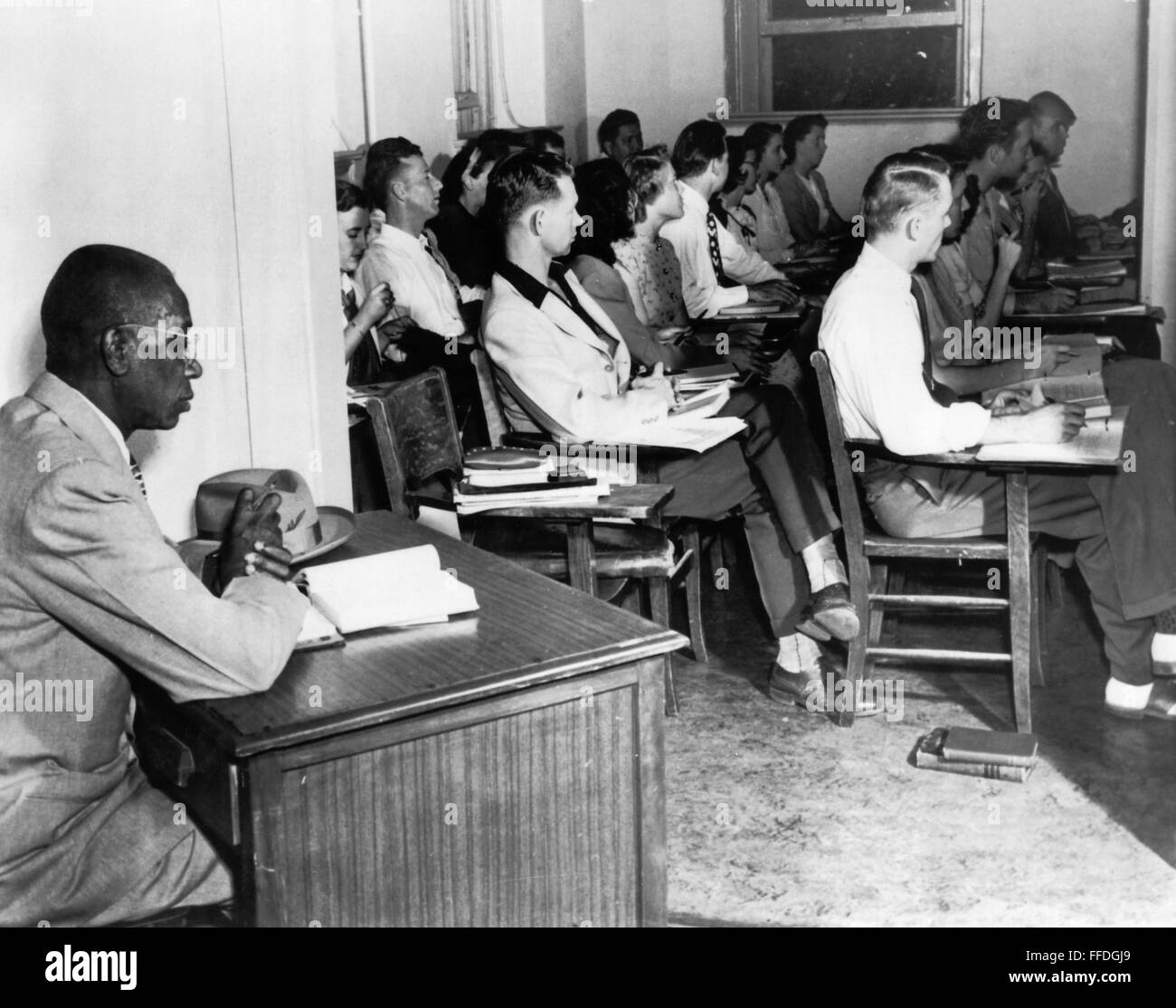 SCHOOL SEGREGATION, 1948. /nWhite students in class at the University ...