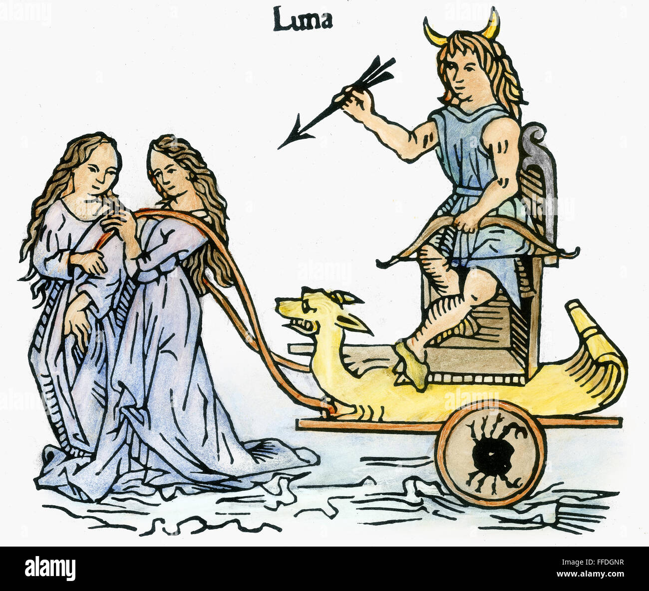 ALLEGORY OF THE MOON, 1482. /nAllegorical representation of Luna, Roman ...