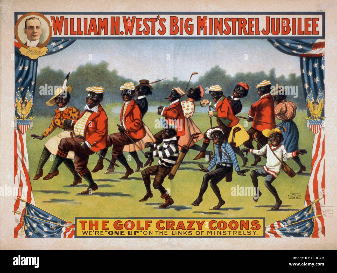 MINSTREL SHOW, 1899. /n'The Golf Crazy Coons.' Poster for William H ...