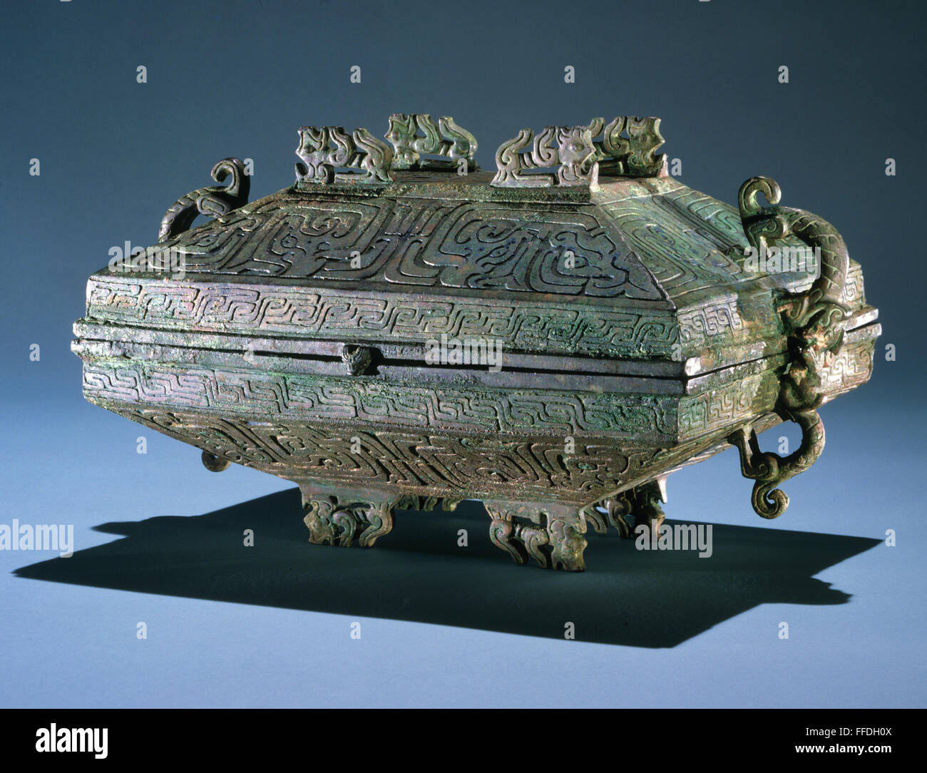 CHINA: BRONZE VESSEL. /nBronze 'fu' vessel, 8th century B.C Stock Photo ...