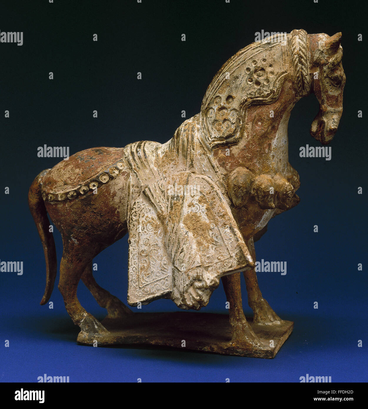 CHINA: CERAMIC FIGURE. /nCeramic figure, T'ang Dynasty (618-907 A.D ...