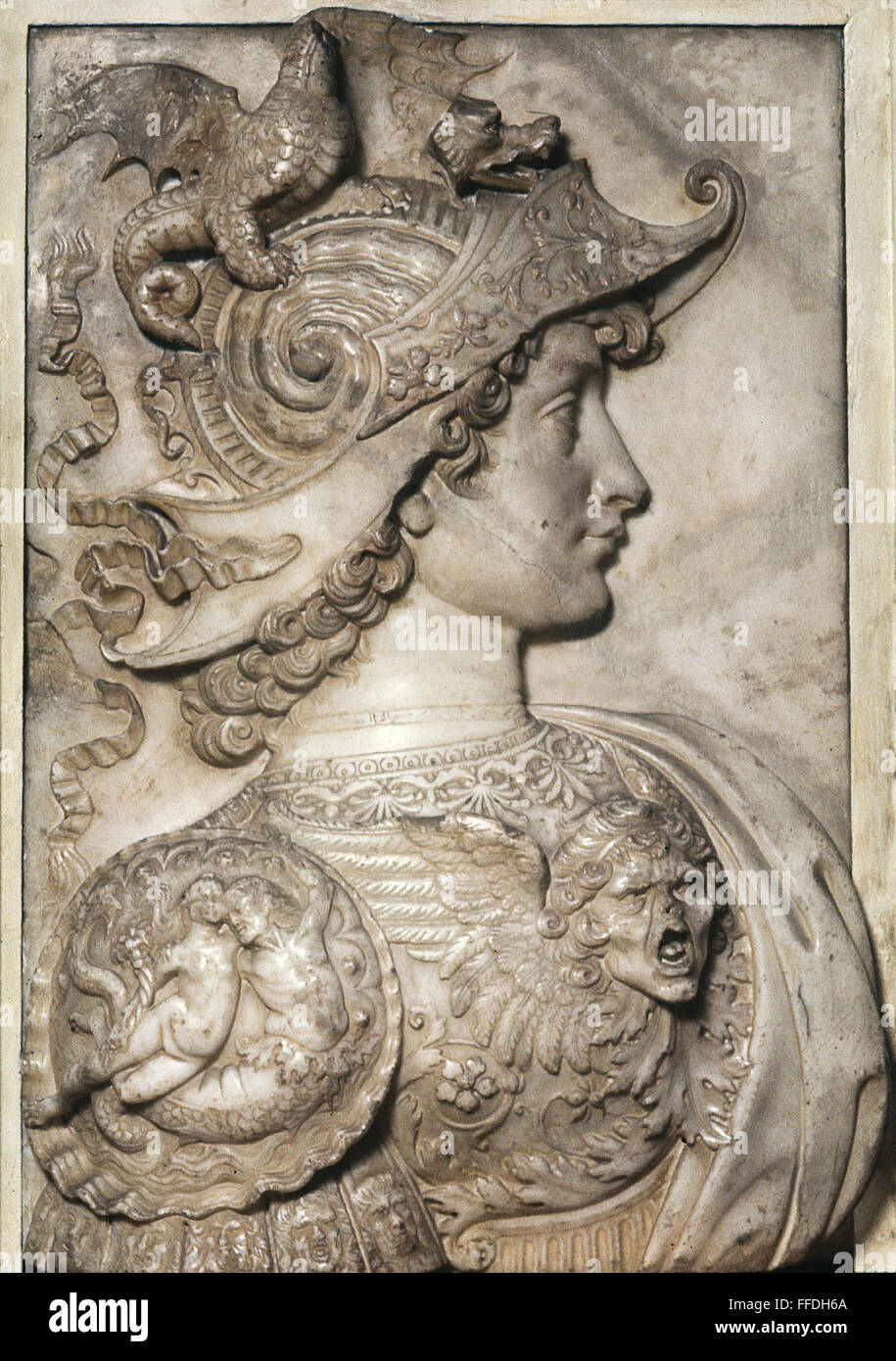 ALEXANDER THE GREAT /n(356-323 B.C.). King of Macedonia. Marble relief ...