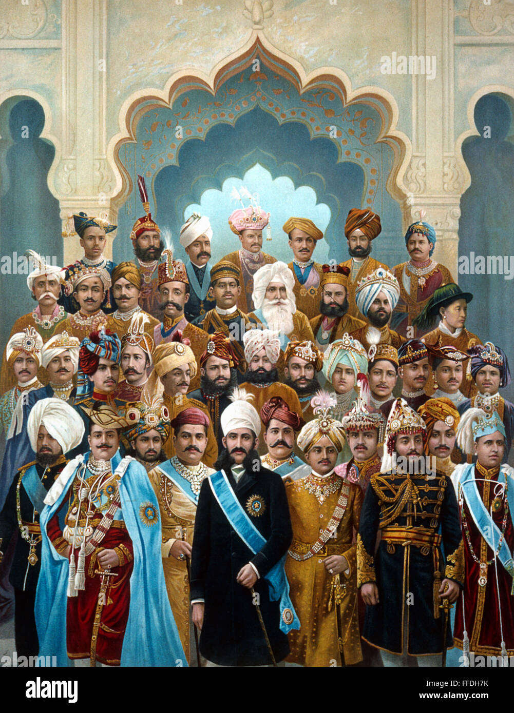 INDIA: MAHARAJAS, c1900. /nComposite portrait of forty maharajas and ...