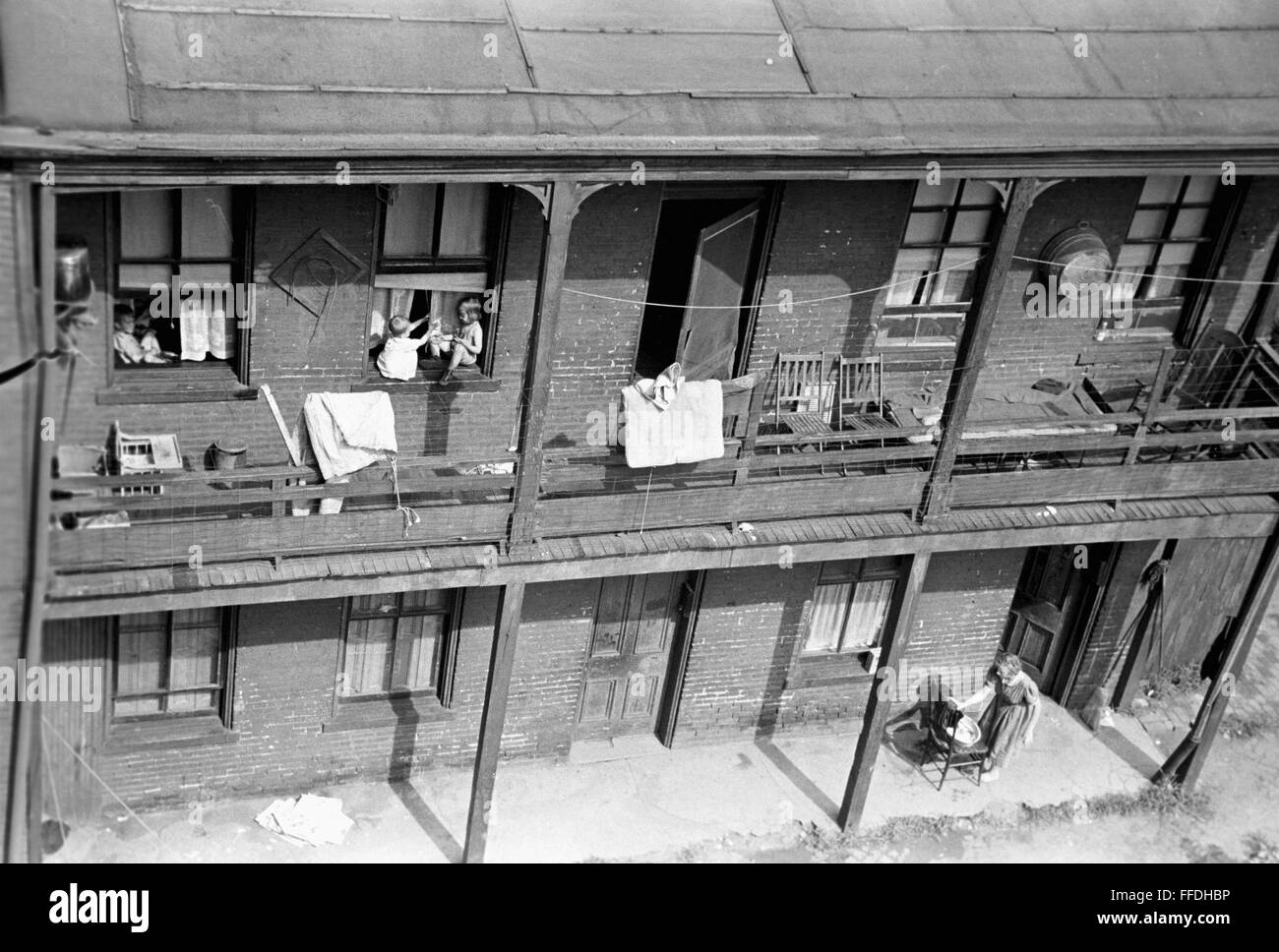 PITTSBURGH SLUM, 1938. /nHousing in the slum section of Pittsburgh ...