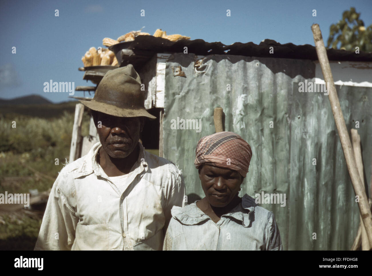 MIGRANT WORKERS, 1941. /nAfrican American couple standing in front of ...