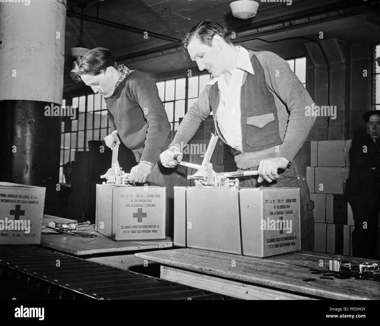 WW II: RED CROSS, c1942. /nRed Cross volunteers packing parcels for ...