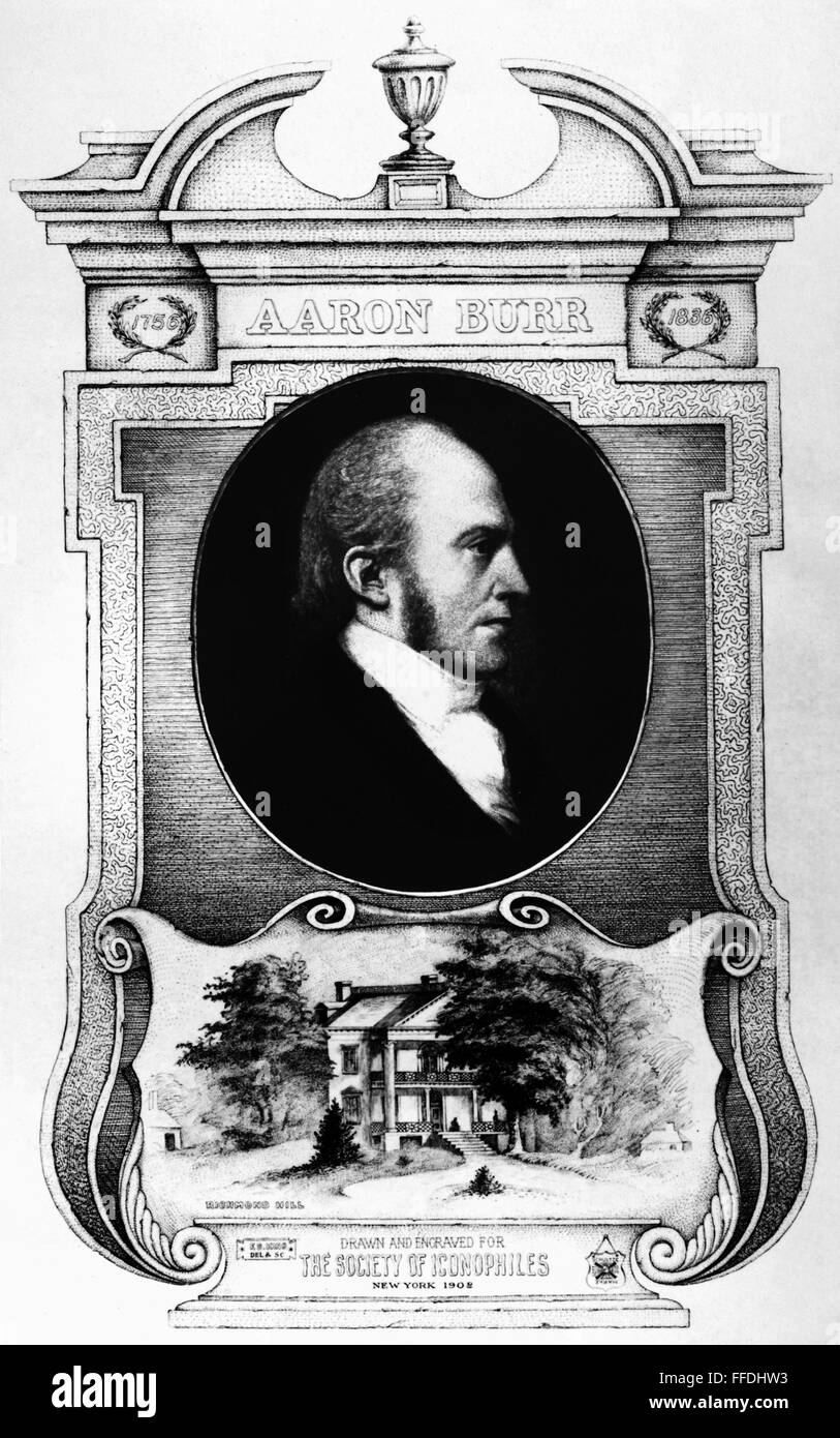 AARON BURR (1756-1836). /nAmerican political leader. Engraving after ...