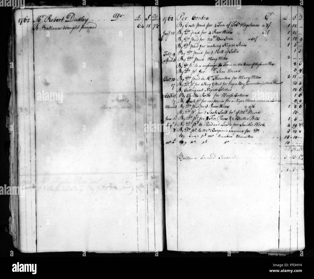 MADISON: ACCOUNT BOOK. /nA page from the account book of James Madison ...