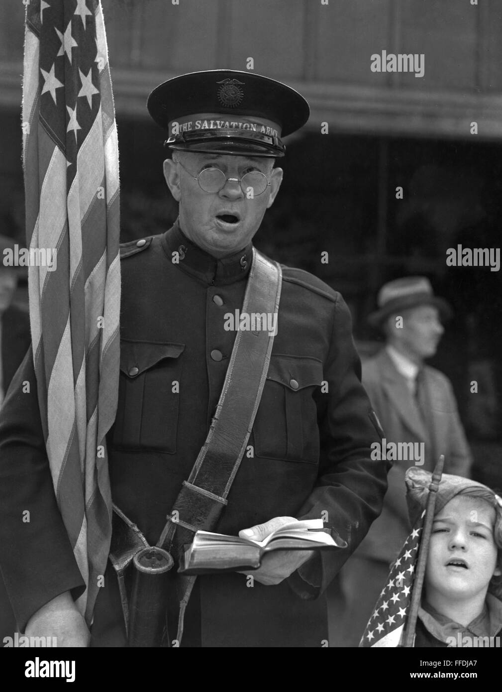 PREACHER, 1939. /nSalvation Army preacher, San Francisco, California ...