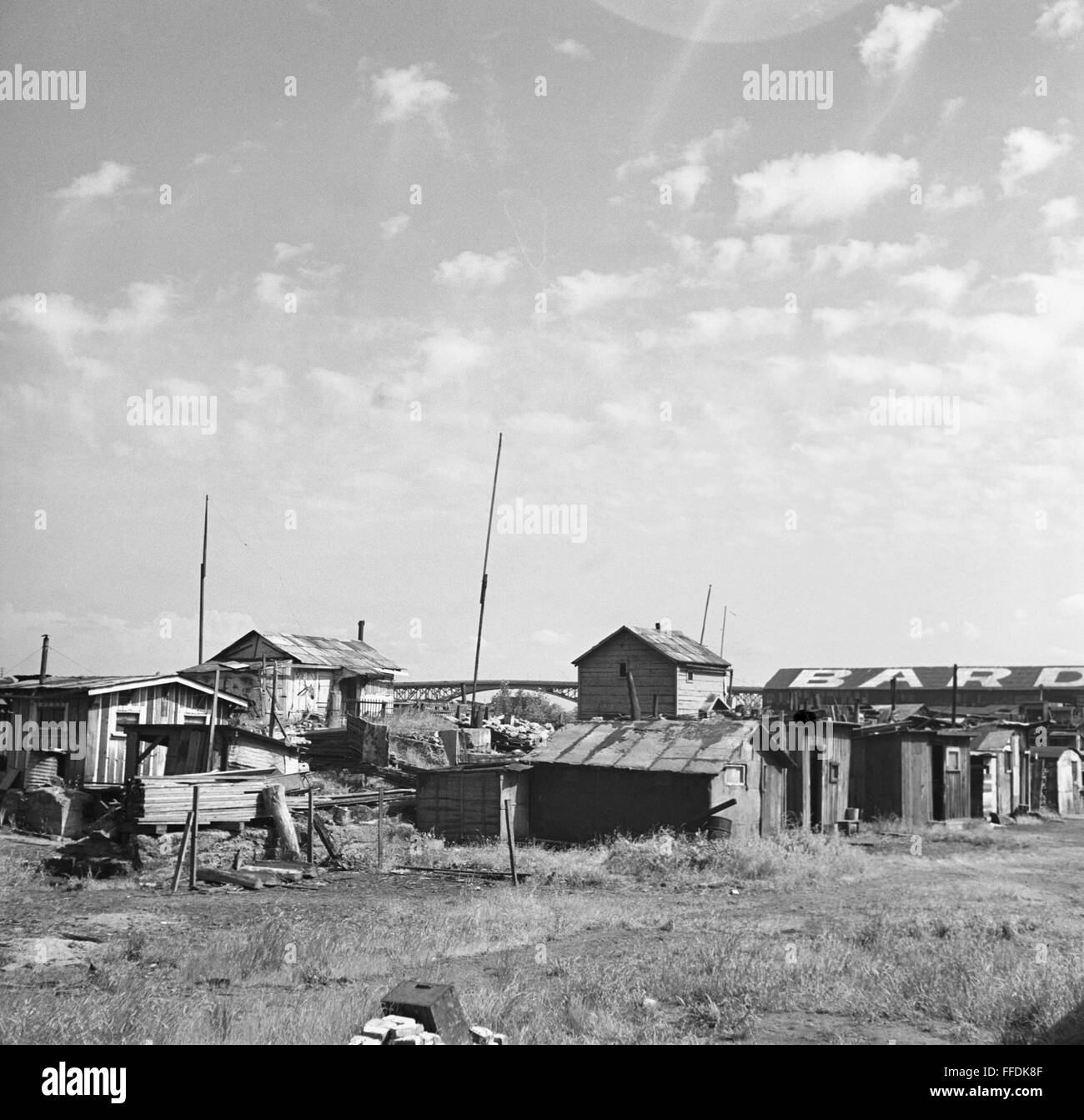 OREGON: SHACKS, 1936. /nSquatters' shacks along the Willamette River in ...