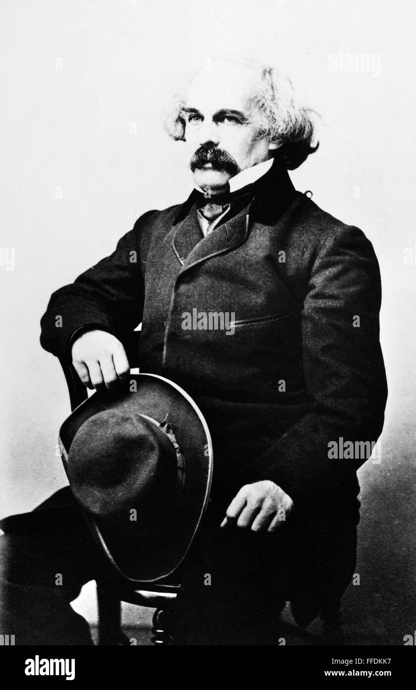 NATHANIEL HAWTHORNE/n(1804-1864). American writer. Photographed 1862 ...