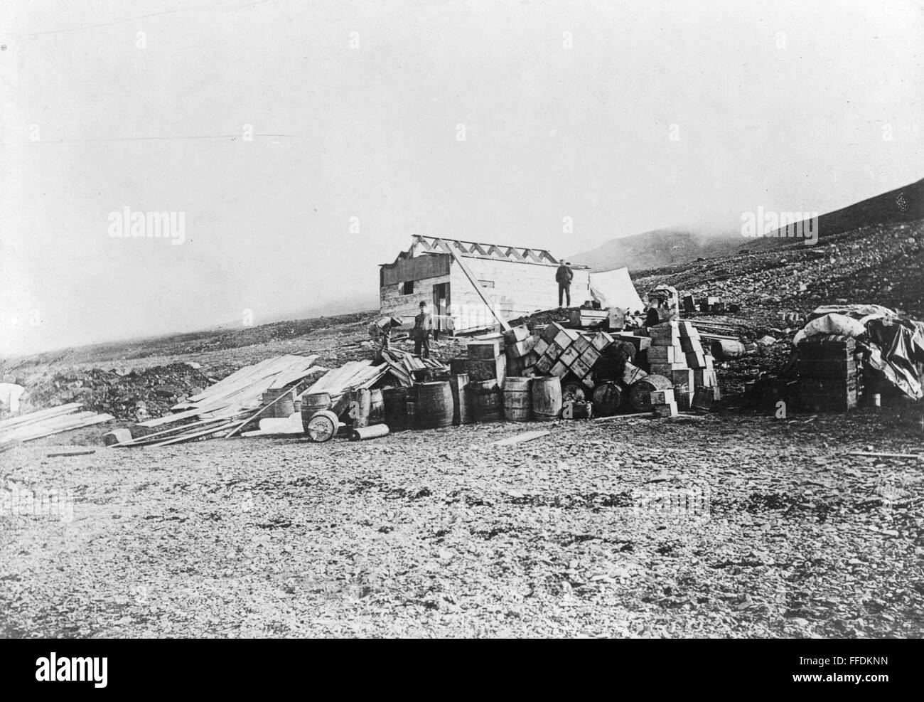 ARCTIC EXPEDITION, 1909. /nHeadquarters in North Greenland of Commander ...