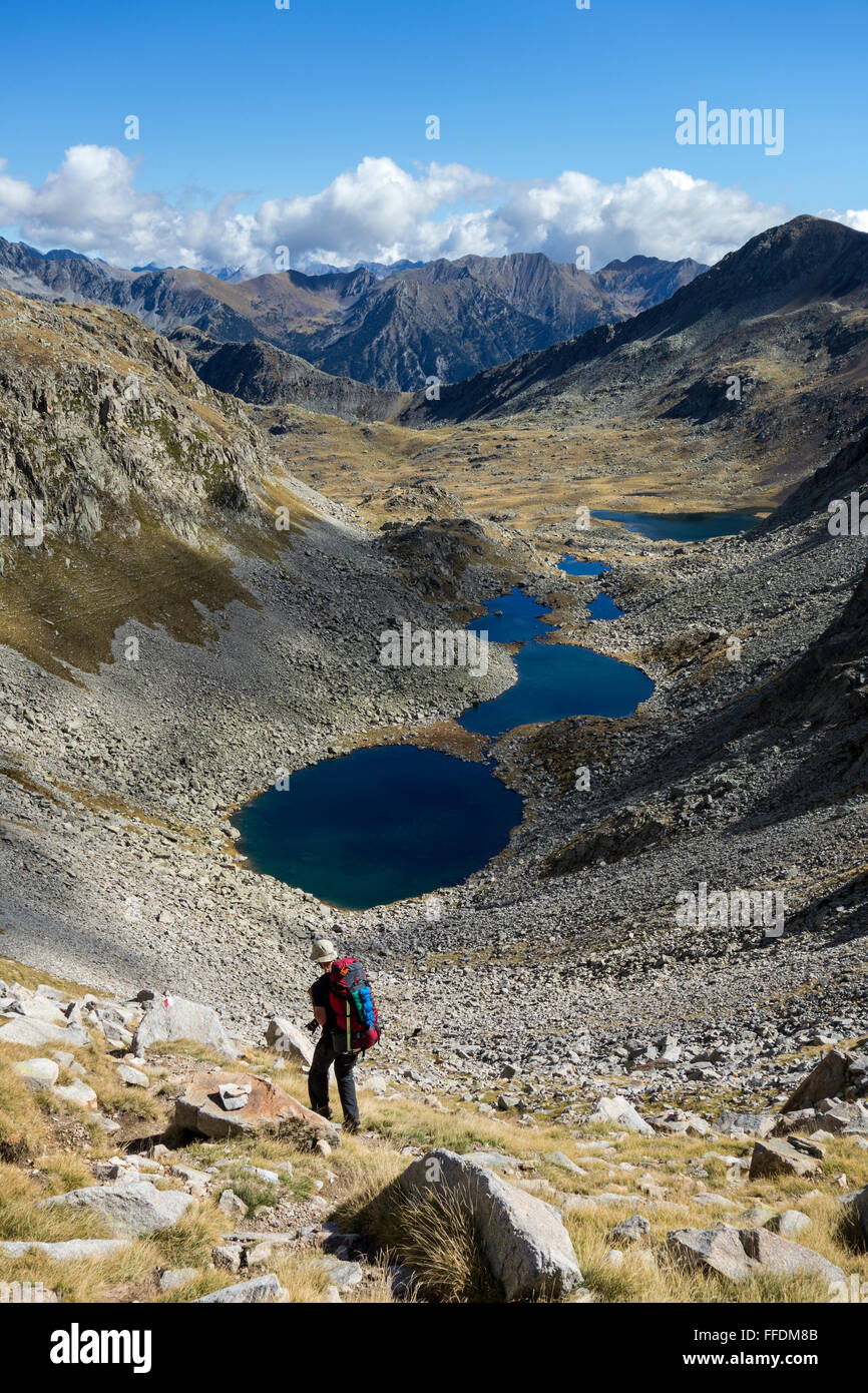 Trekking in the Pyrenees. Anglós lakes. Aragón. Spain Stock Photo - Alamy