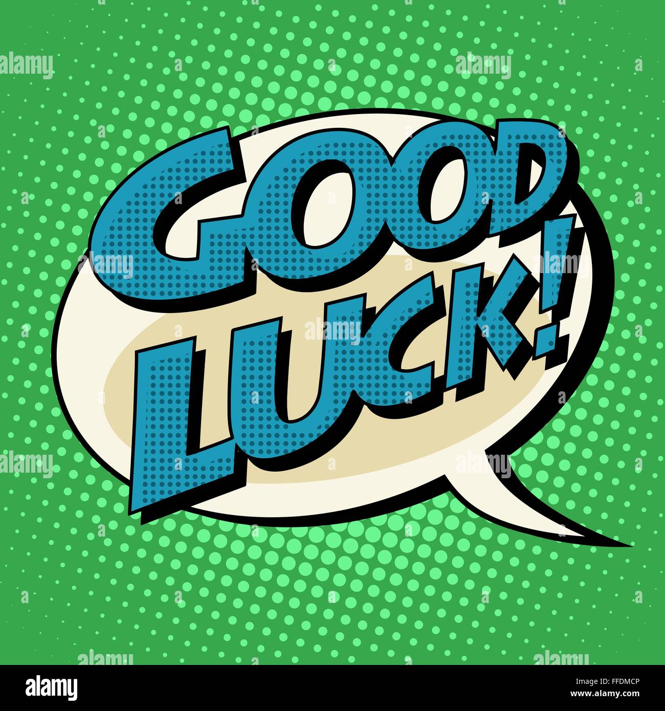 good luck retro comic bubble book style text Stock Vector Image & Art ...