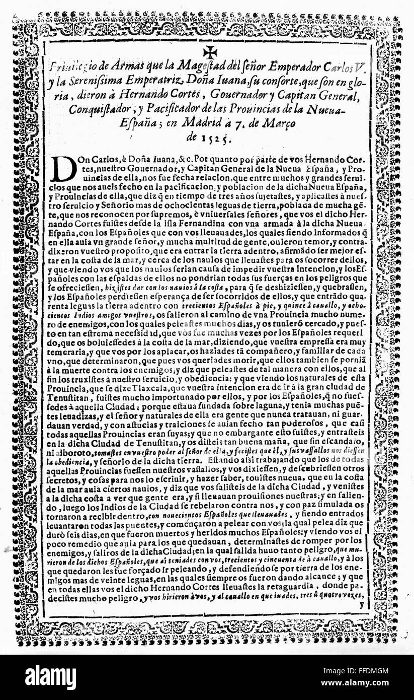 HERNANDO CORTES (1485-1547). /nSpanish conquerer of Mexico. Document ...