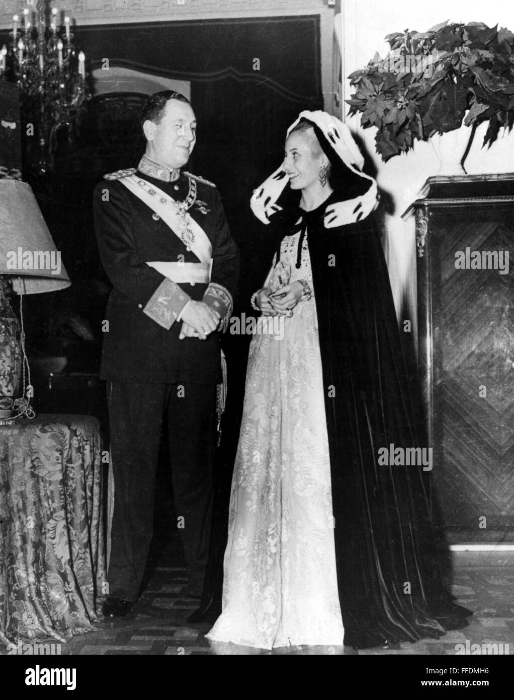 JUAN AND EVITA PERON, 1952./nJuan Peron (1895-1974), Argentine ...