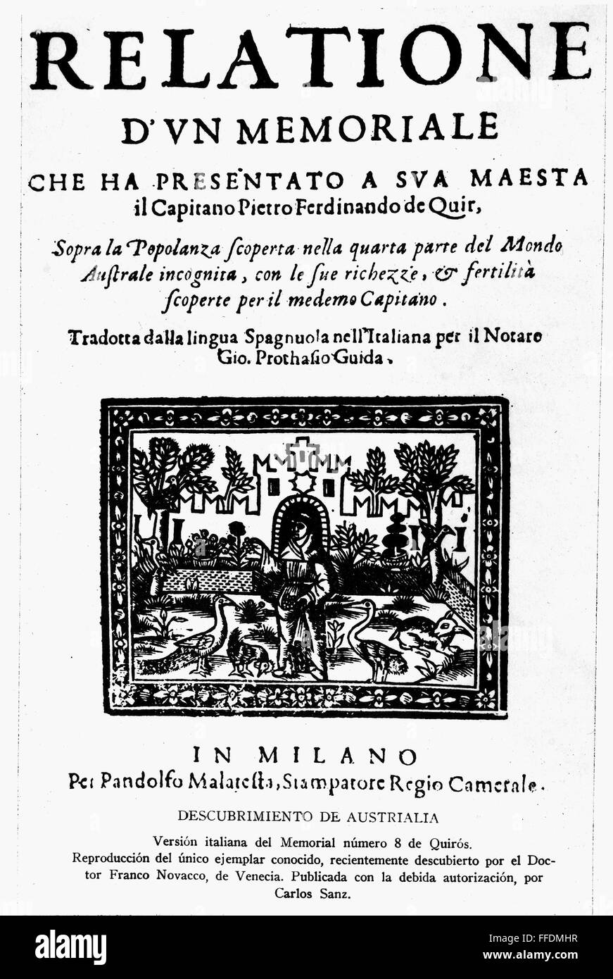 QUEIROS: RELATION. /nItalian edition of Pedro Fernandez de Queiros ...