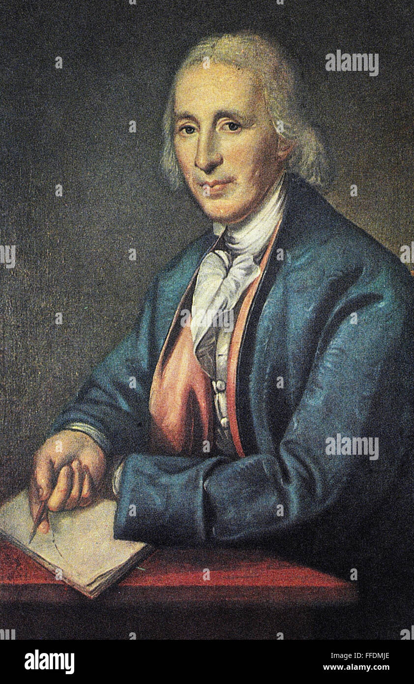 DAVID RITTENHOUSE/n(1732-1796). American astronomer. Lithograph, 19th ...