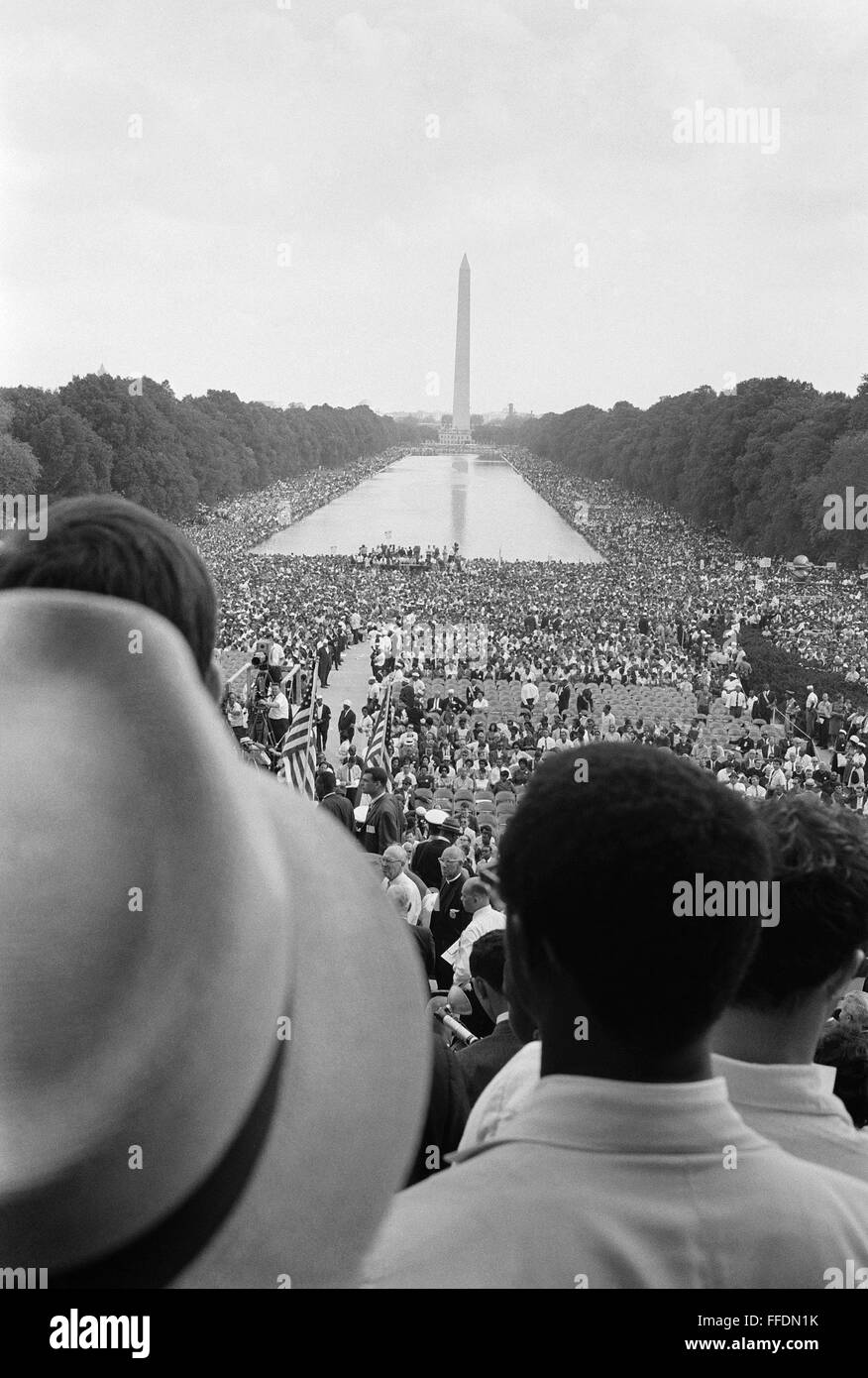 MARCH ON WASHINGTON, 1963. /nLooking out toward the reflecting pool and ...
