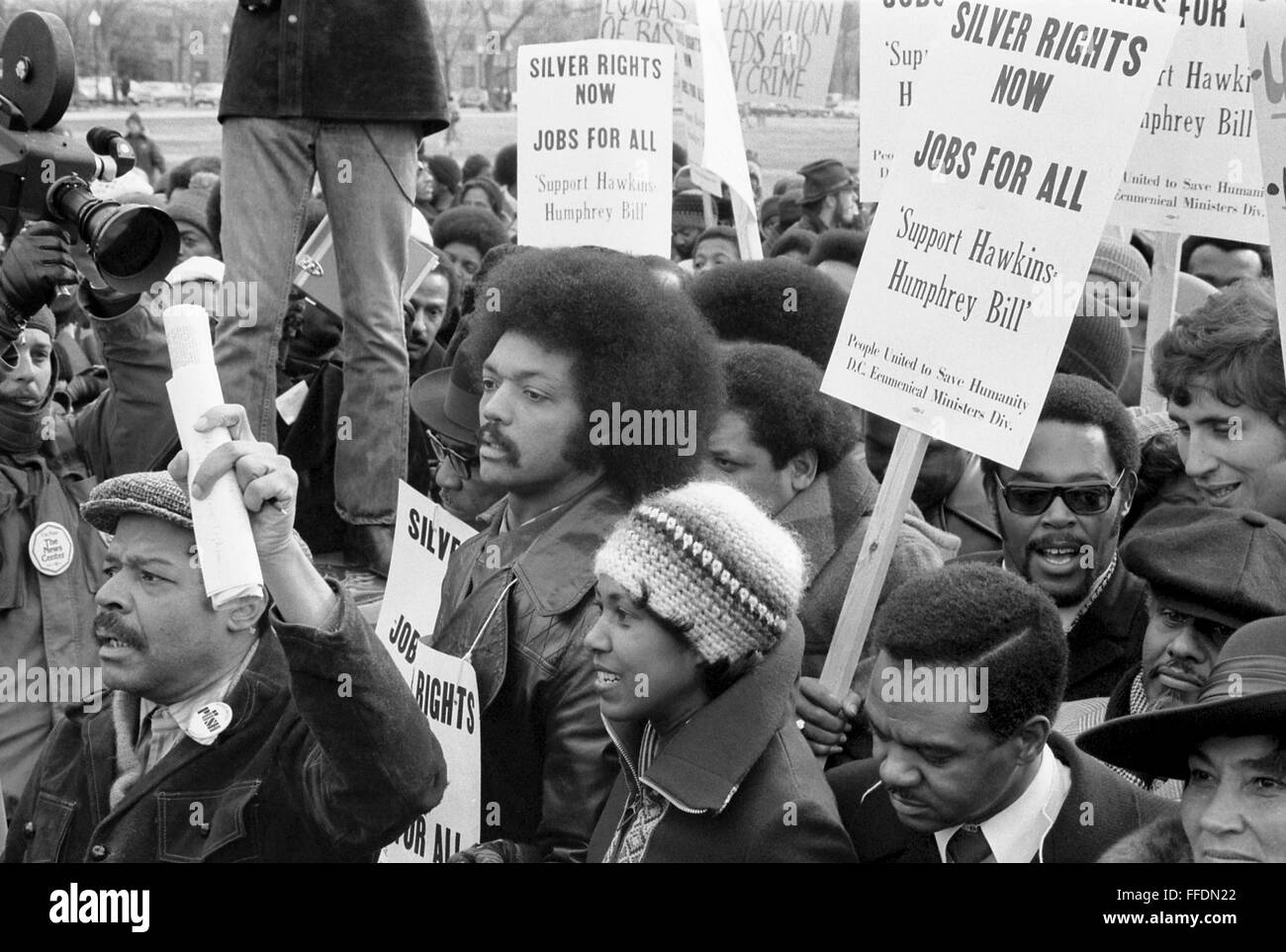 JESSE JACKSON (1941- ). /nAmerican civil rights leader. Jackson (center ...