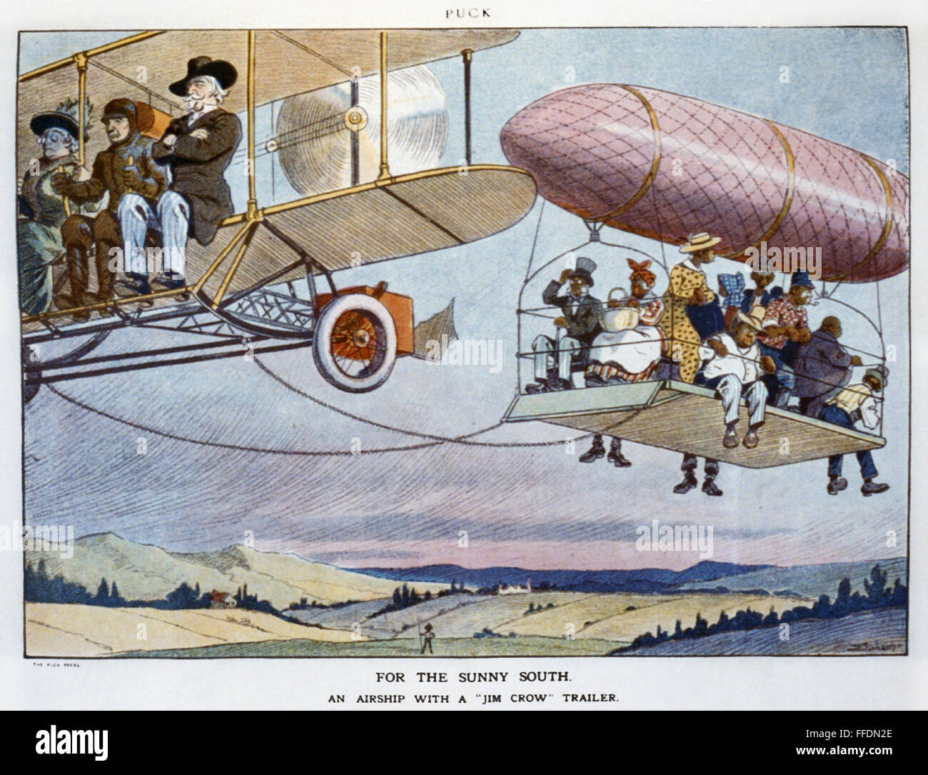 CARTOON: JIM CROW, 1913. /nAn airship for the sunny South with a ...