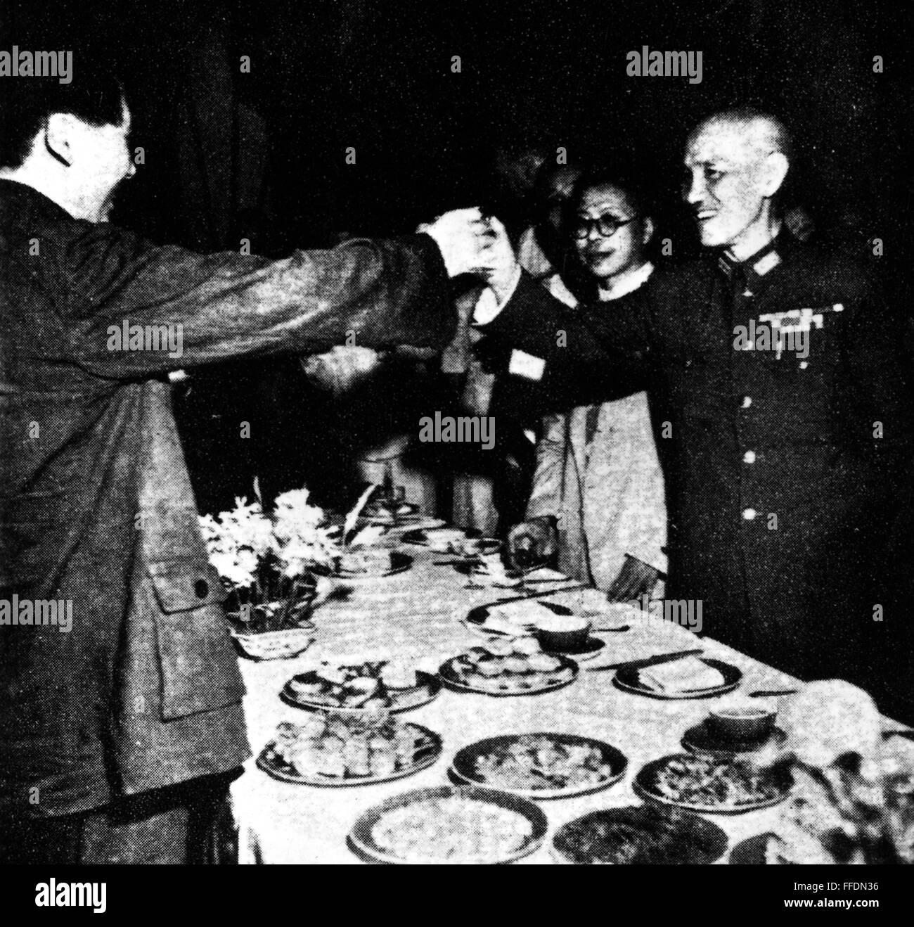 CHIANG KAI-SHEK & MAO, 1945. /nCommunist Chinese leader Mao Tse Tung ...