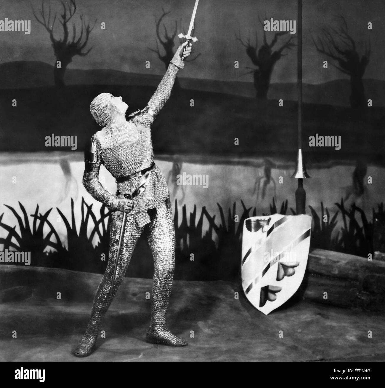 KATHARINE CORNELL /n(1893-1974). American actress. In the role of Saint Joan of Arc, 1936 Stock ...