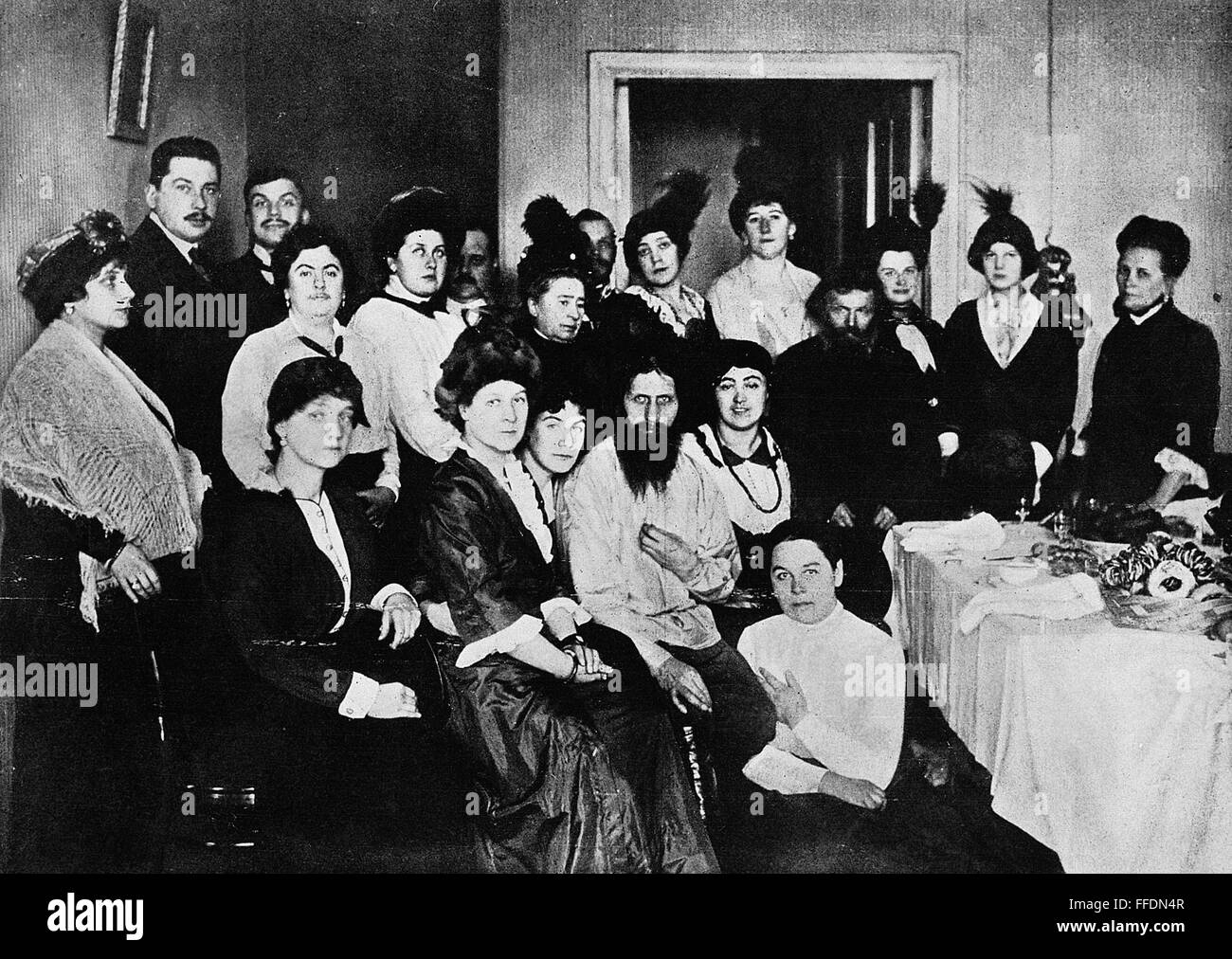 GRIGORI EFIMOVICH RASPUTIN (c1871-1916). Russian monk. Rasputin (center ...