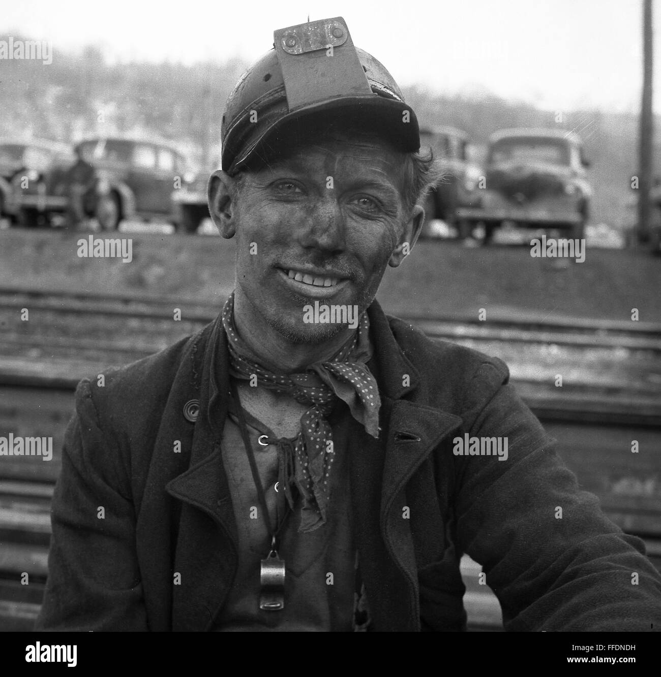COAL MINER, 1942. /nCoal miner at end of the day's work at Montour #4 ...