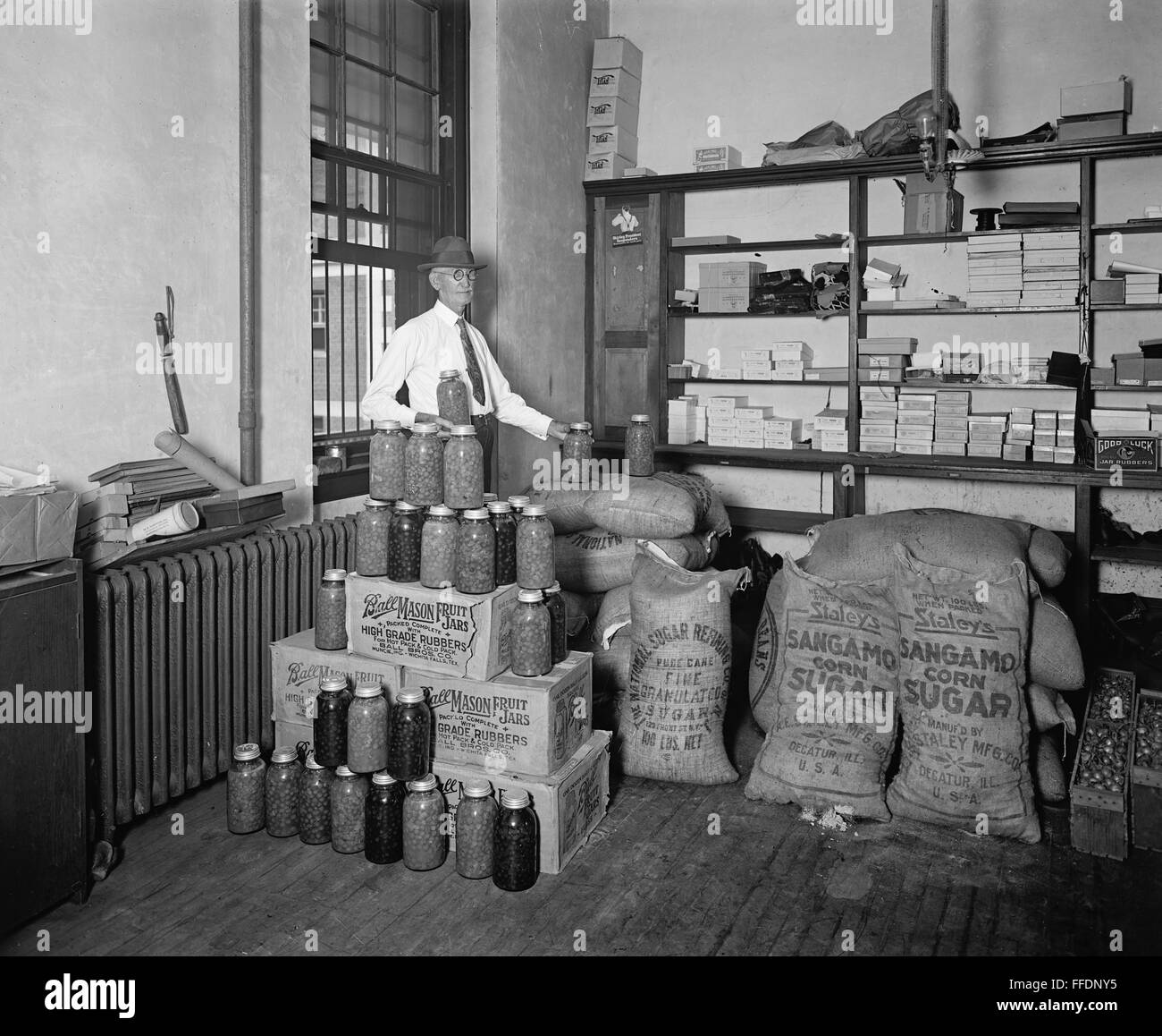 PROHIBITION, 1920s. /nA man displaying the utilization of confiscated ...
