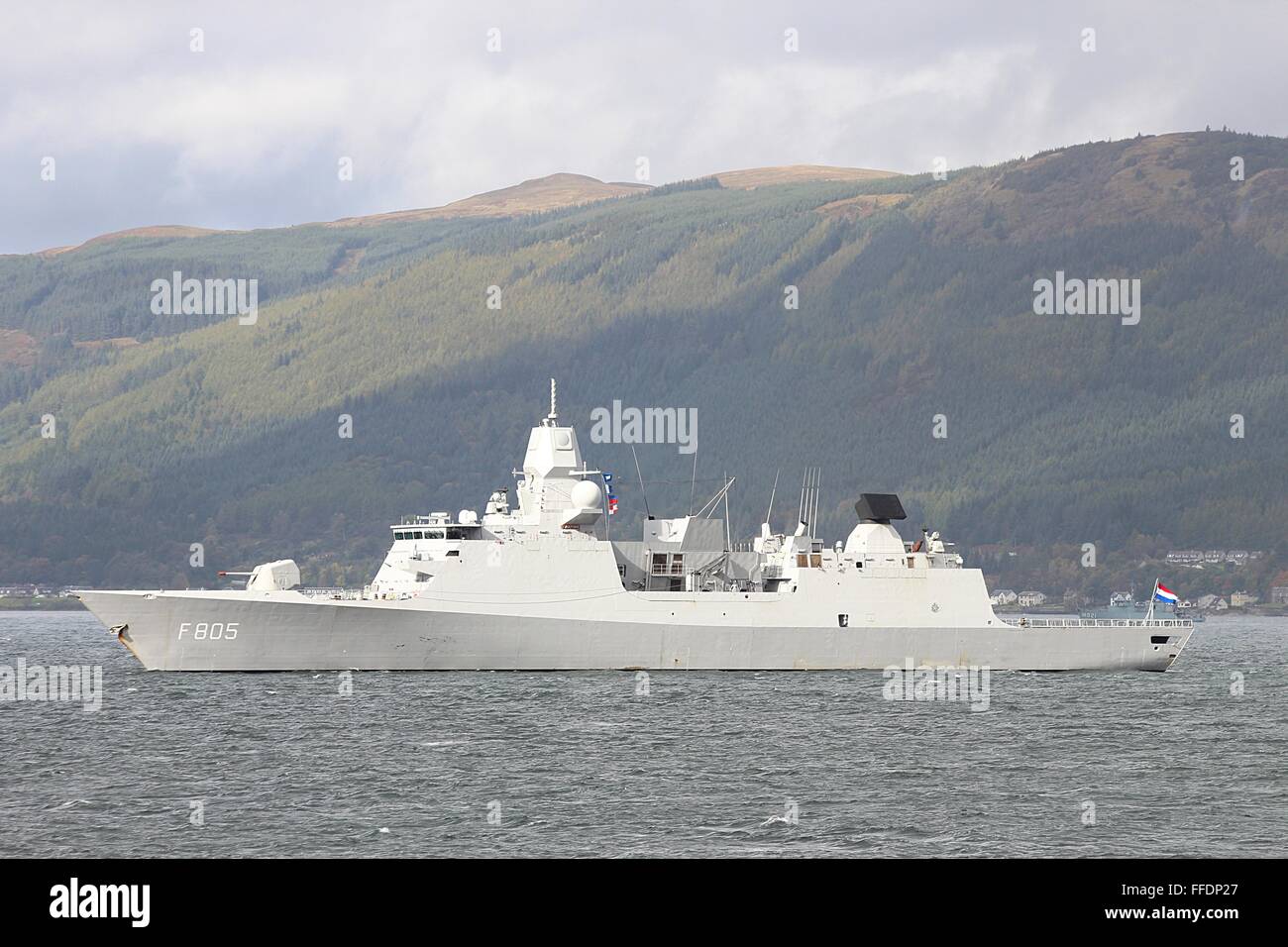 HNLMS Evertsen (F805), a De Zeven Provincien-class frigate of the ...