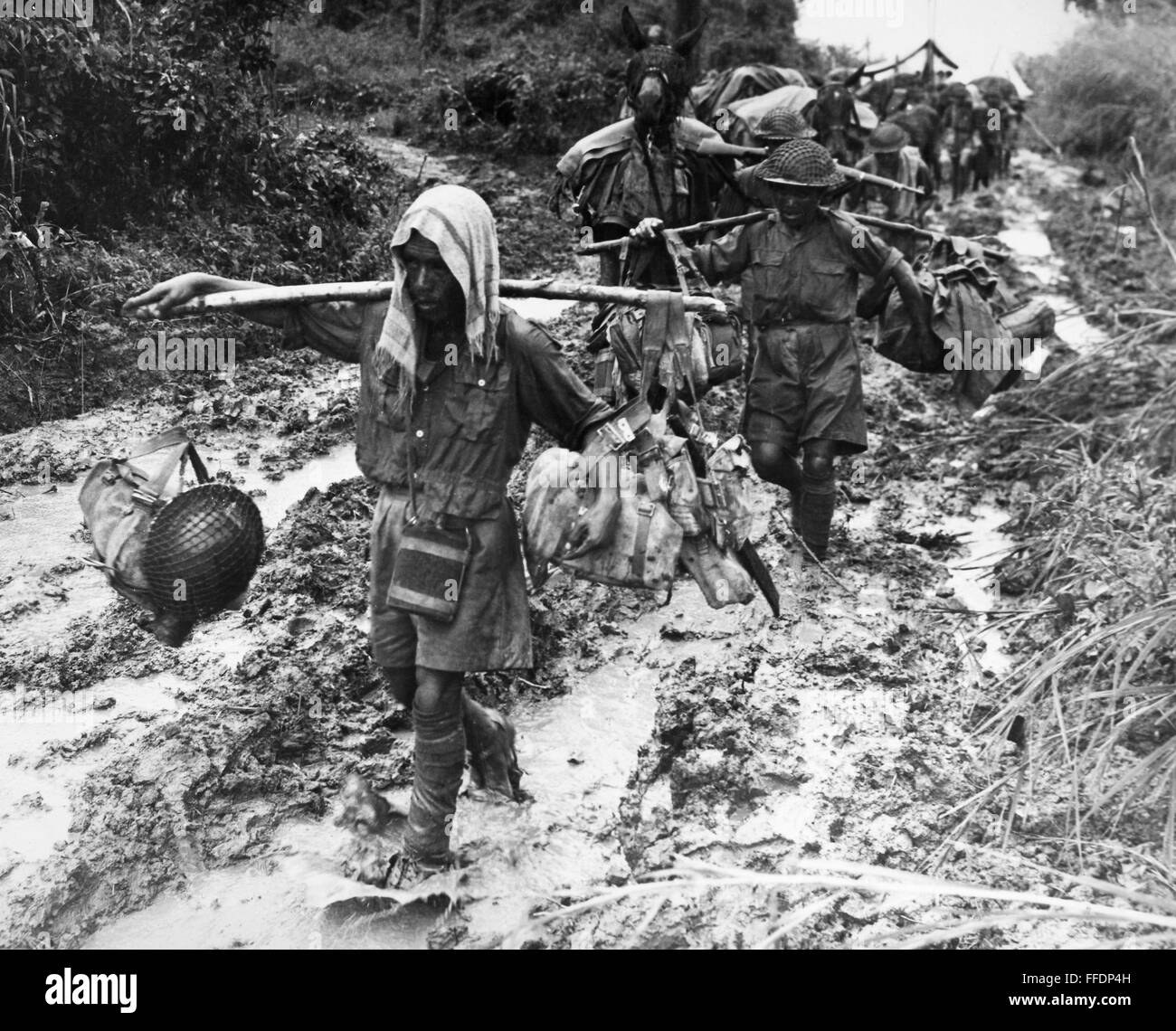 WORLD WAR II: BURMA ROAD. /nBritish soldiers on the Burma Road, c1944 ...