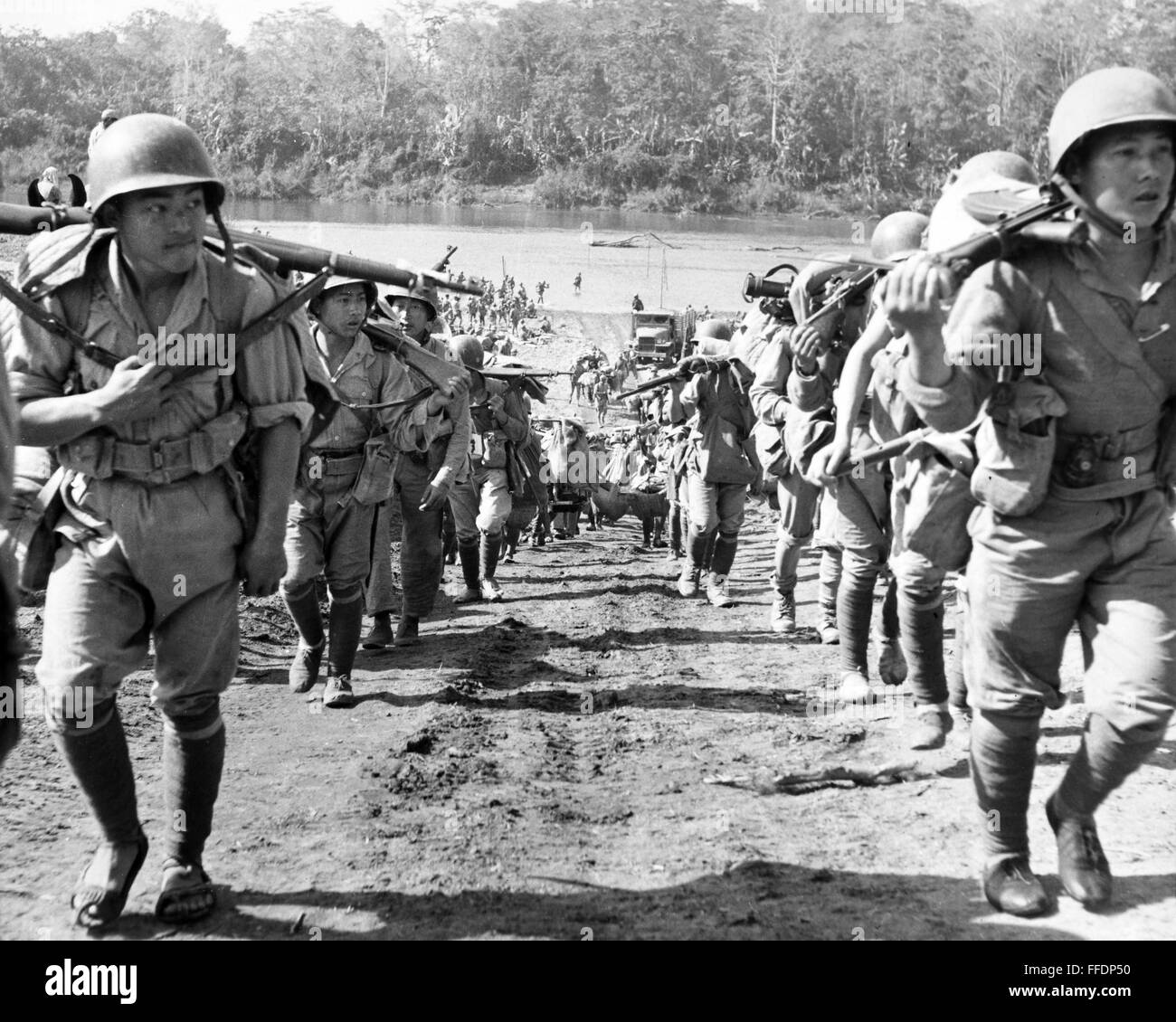 WORLD WAR II: BURMA, 1944. /nChinese army soldiers of the 1st Battalion ...