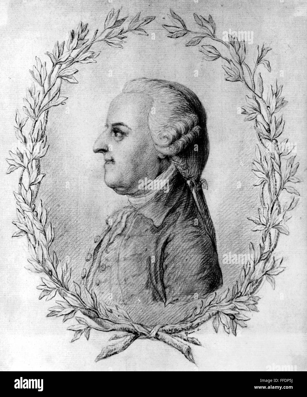 THOMAS GRAY (1716-1771). /nEnglish poet. Pencil drawing by James Basire ...