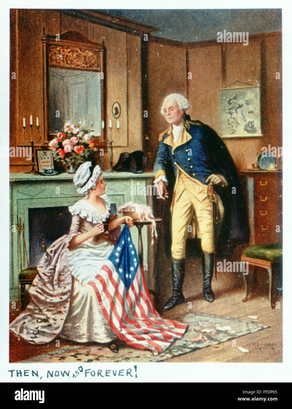 BETSY ROSS (1752-1836). /nAmerican seamstress and patriot. 'Then, now ...
