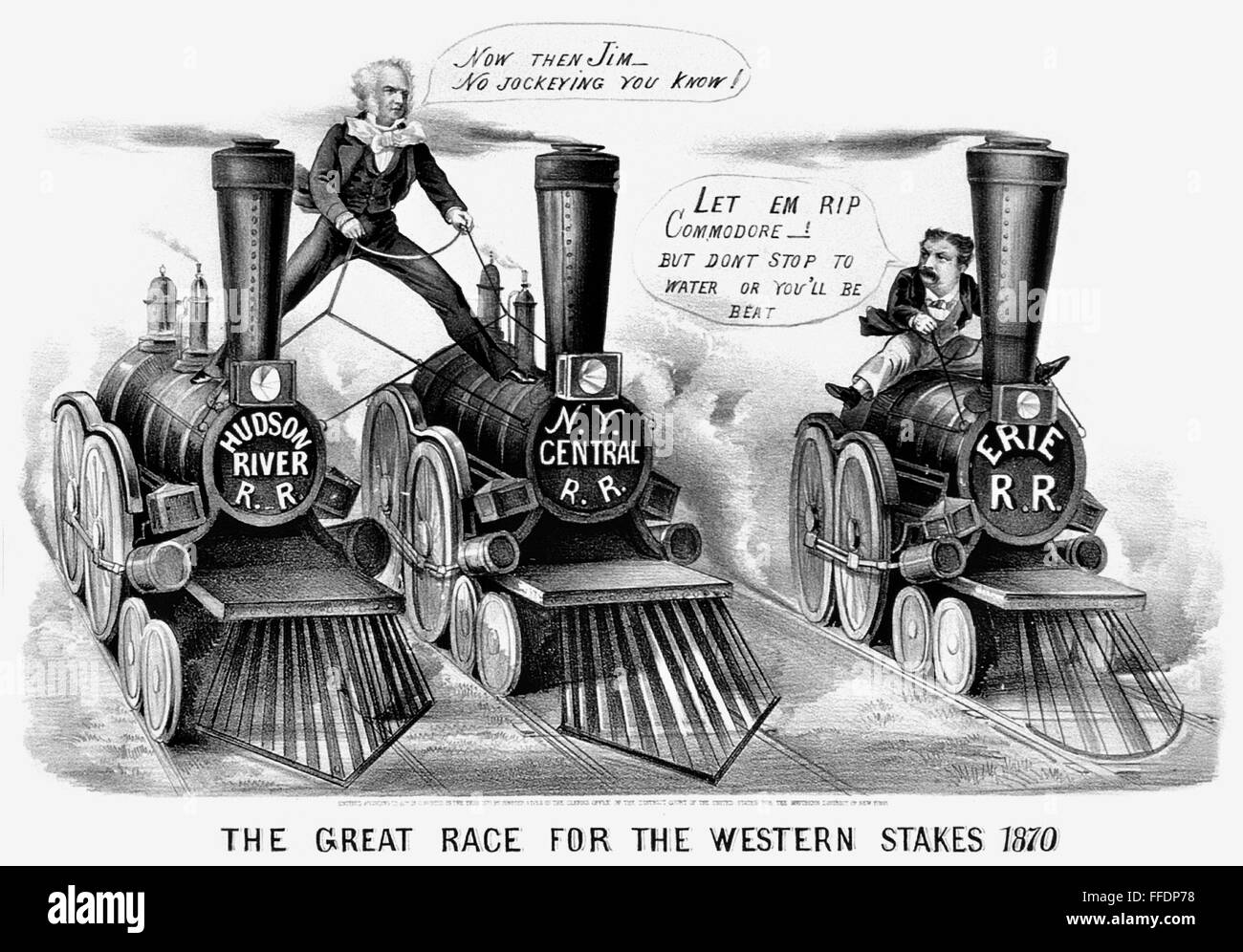 VANDERBILT & FISK, c1870./nVanderbilt (left): 'Now then Jim - No ...