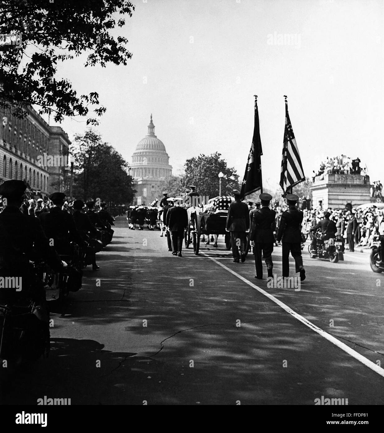 FDR: FUNERAL, 1945. /nFuneral cortege for President Franklin D ...