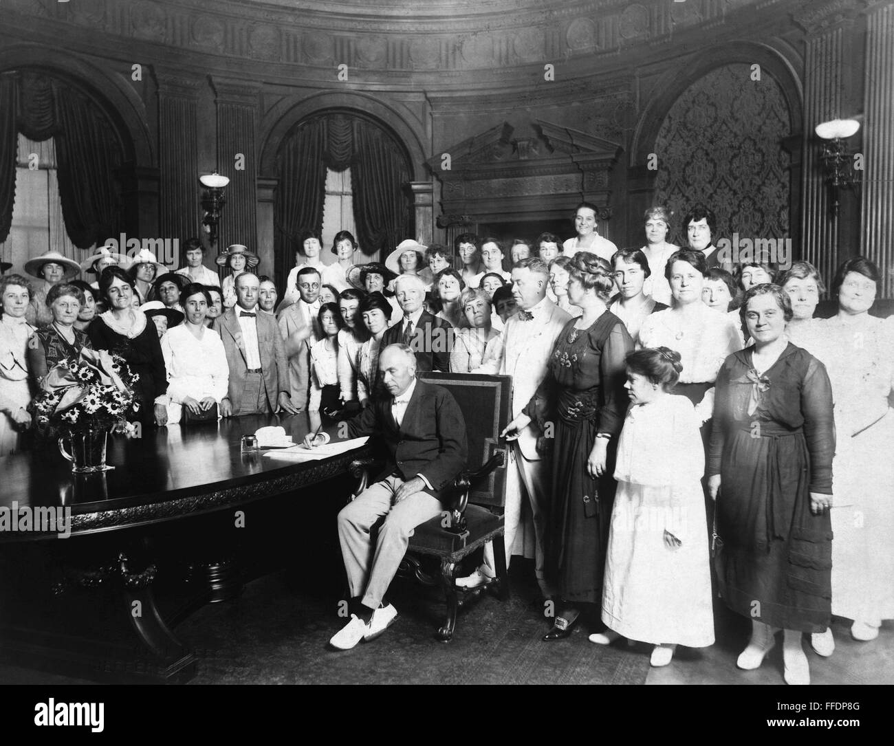19th AMENDMENT, 1919. /nMissouri Governor Frederick Gardner signing the ...