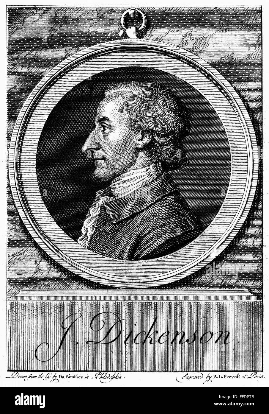 JOHN DICKINSON (1732-1808). /nAmerican statesman. Line engraving by B.L ...