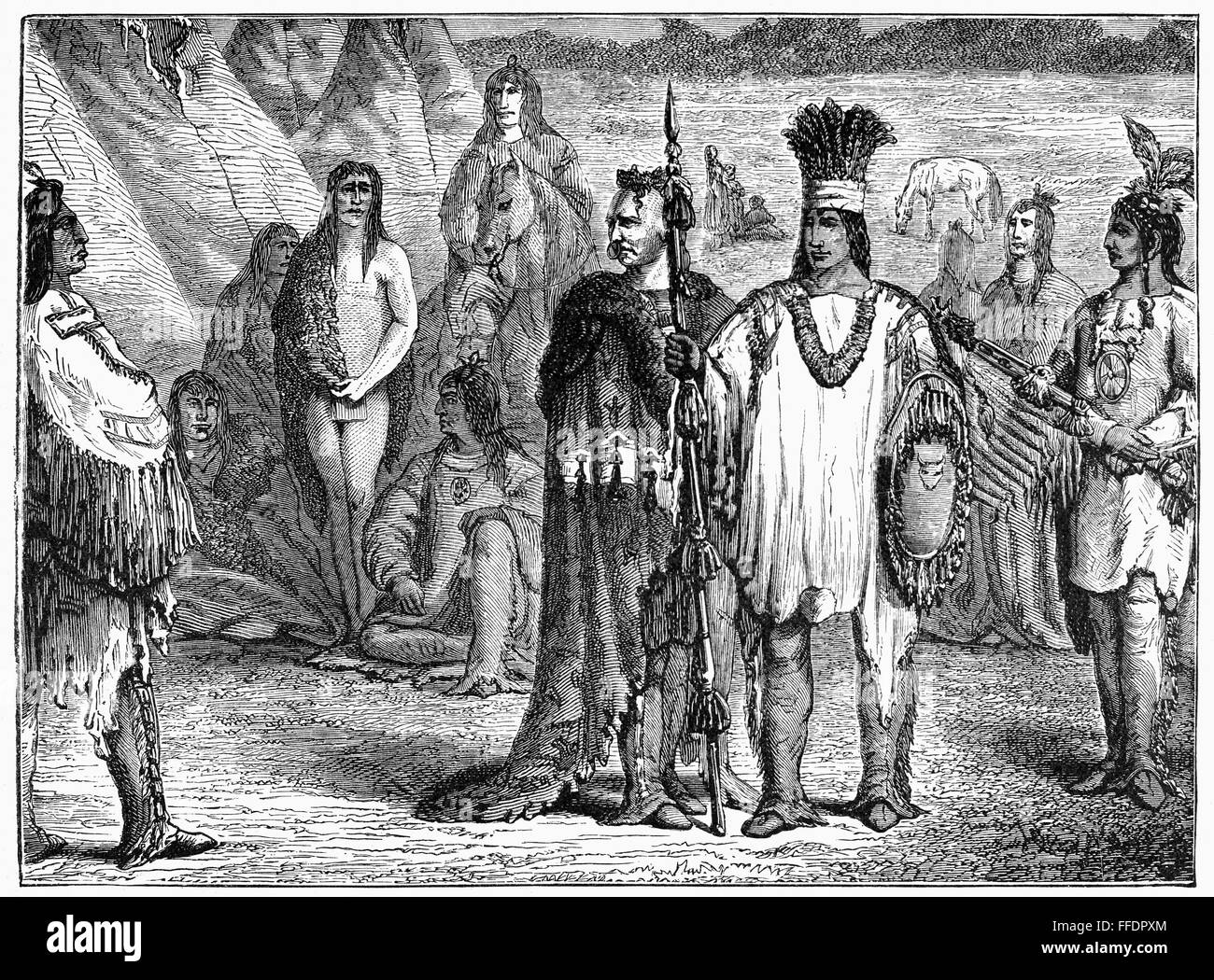 CREEK INDIANS, c1813. /nCreeks living in the area of present-day ...