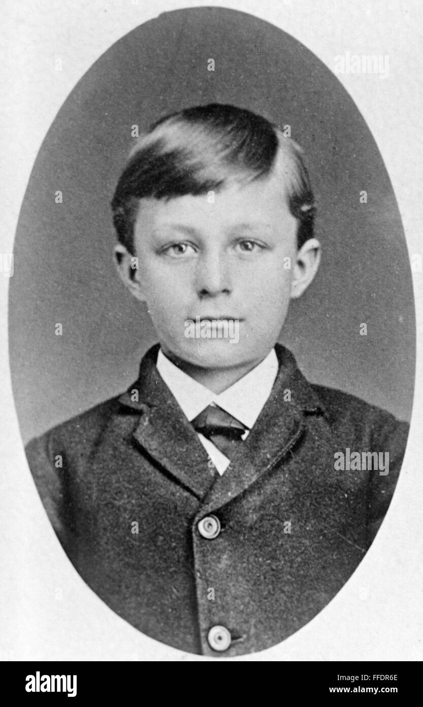 WILBUR WRIGHT (1867-1912). /nAmerican aviation pioneer. Childhood portrait, late 19th century ...