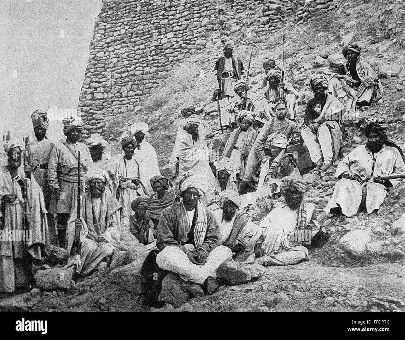 PAKISTAN: PASHTUN, c1897. /nChief and leaders of the Afridi, a Pashtun ...