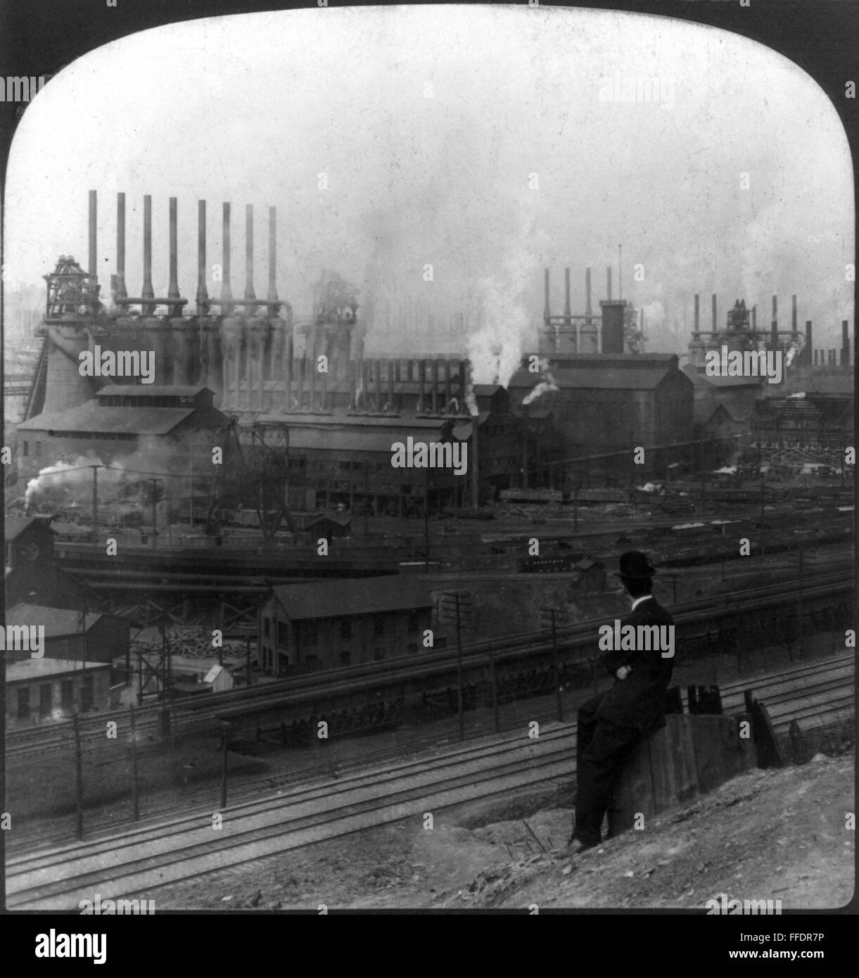 STEEL FACTORY, c1907. /nView of the blast furnaces at the Steel Works ...
